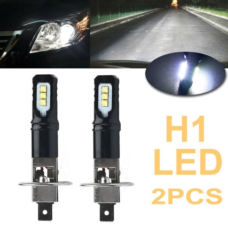 Hayafir 2x H1 6000K Super Bright White 6000LM DRL LED Headlight Bulb ...