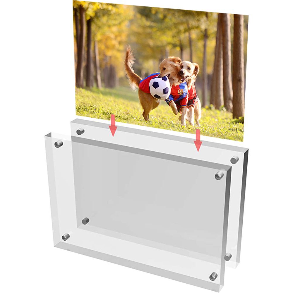 Transparent Acrylic Photo Frame Magnetic Poster Display Stand Thick 10 ...