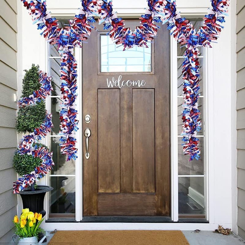 Red White Blue Tinsel Garlands,King Coronation Decor 2023 for Union ...