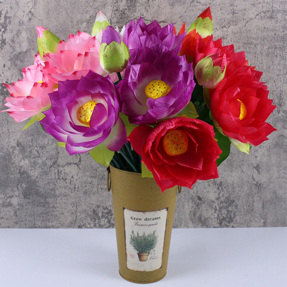Lotus Artificial Flower Lotus Stalks for Wedding Party Garden ...